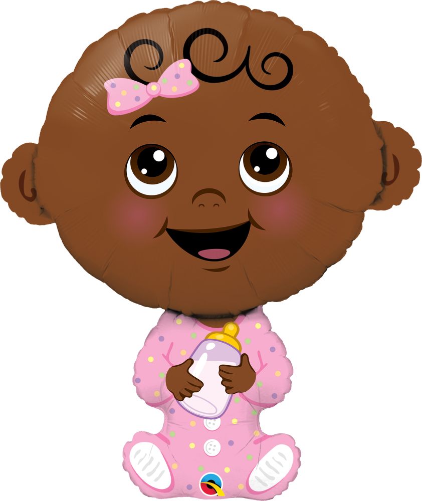 SuperShape Baby Girl Brown Skin Tone Balloon – Ready 4 Your Party