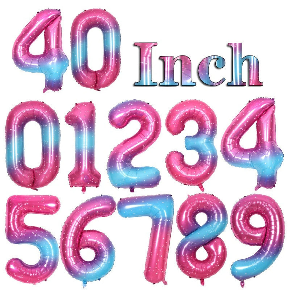 40" Inch Starry blue Number Balloons – Ready 4 Your Party
